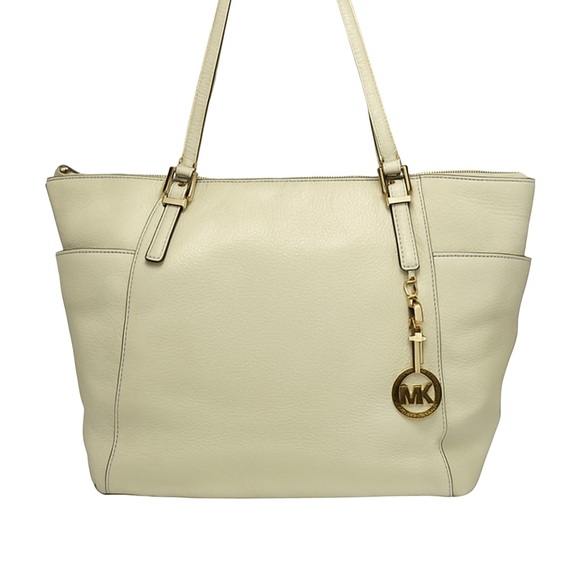Michael Kors Bags Michael Kors Ivory Pebbled Leather Tote Bag Mk